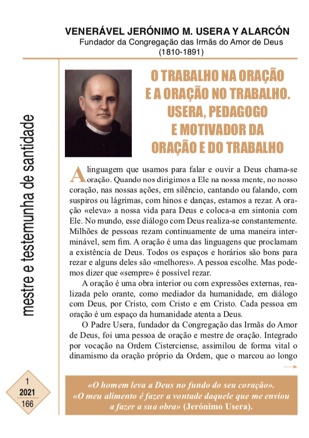 BOLETIM DA CAUSA DO PADRE USERA – Congregação das Religiosas do Amor de ...